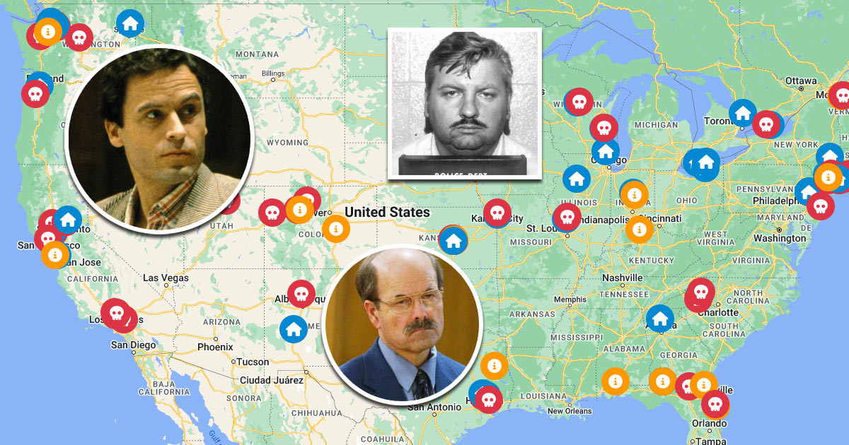 Serial Killers: Crime scene locations